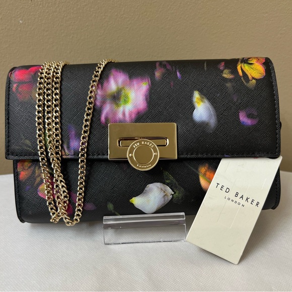 Ted Baker | Bags | Ted Baker Black Floral Crossbody Nwt | Poshmark